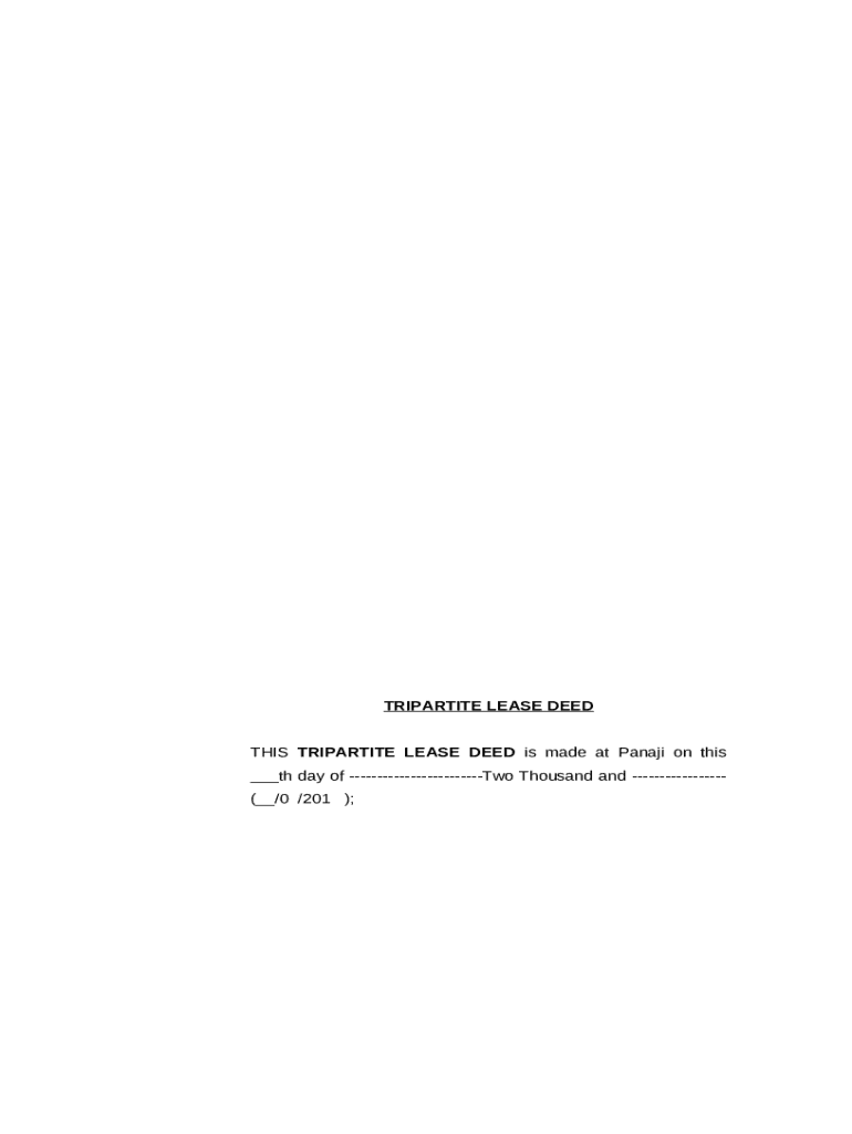 Tripartite Sub-Lease Deed Doc Template | pdfFiller