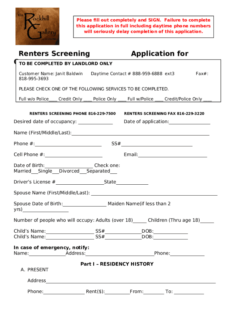 E-Renter: Tenant ScreeningTenant Background Checks Doc Template | pdfFiller
