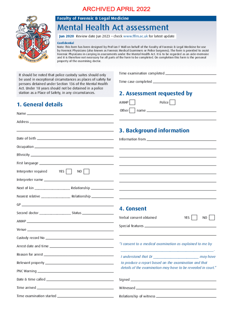 Fillable Online fflm ac Proforma - Forensic Medical Examination Form ...