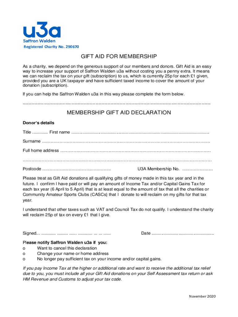 Fillable Online What is Gift Aid & How does it Work? Fax Email Print ...