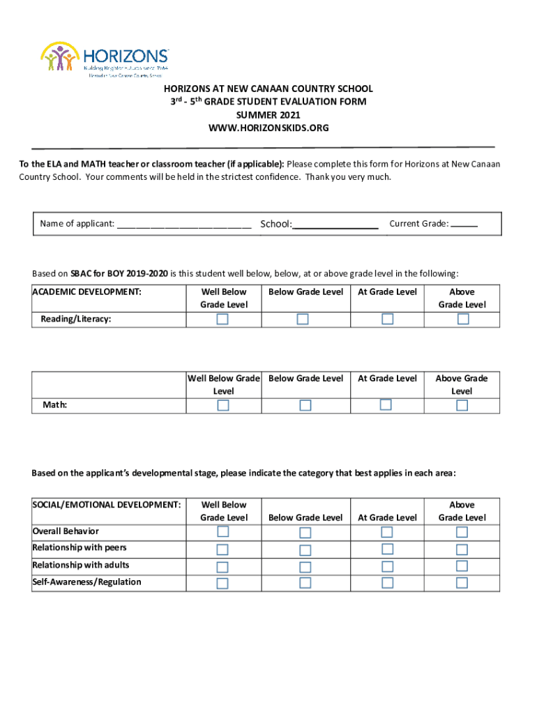 Fillable Online Please complete this form for Horizons at New Canaan Fax Email Print - pdfFiller