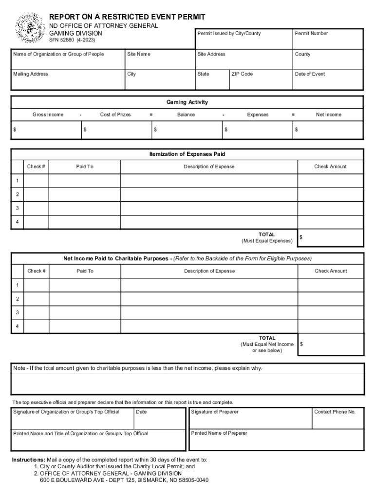 Fillable Online Application for a Local Permit or Restricted Event ...