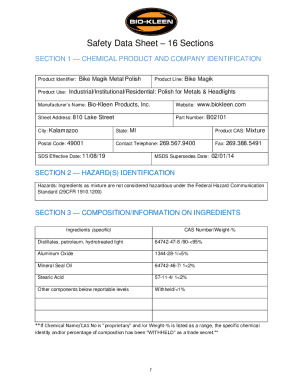 Fillable Online Safety Data Sheet (SDS) - Force Fax Email Print - pdfFiller