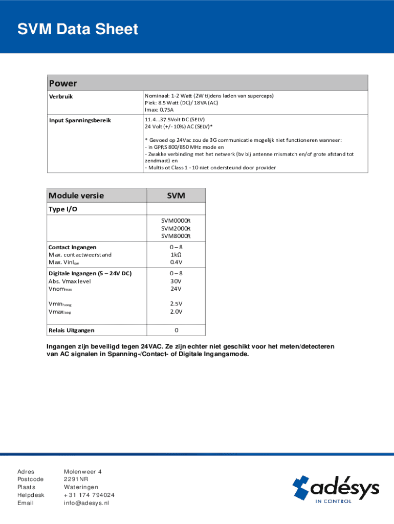 Invulbaar Online SVM Data Sheet - Adsys Faxnummer Email Afdrukken ...