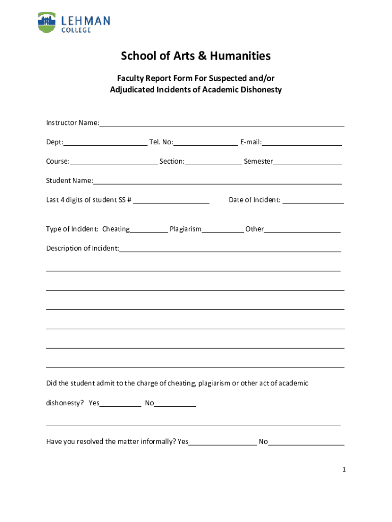 Fillable Online 13.1 Faculty Report Form for Suspected and/or ...