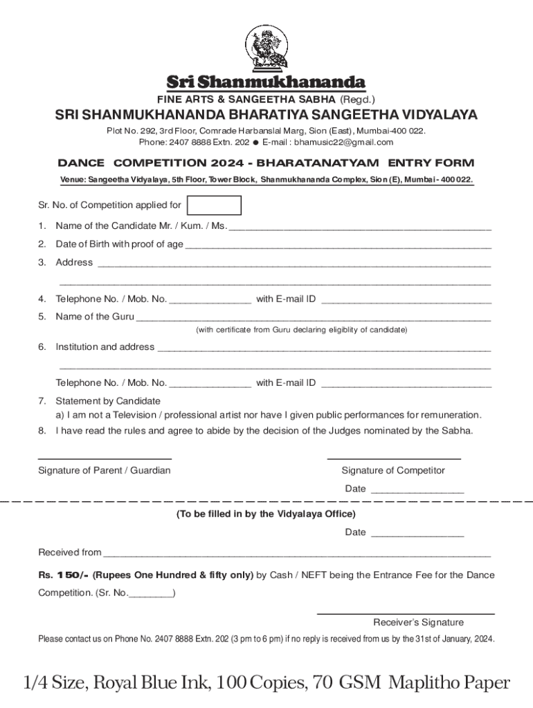 Fillable Online Bharatanatyam Week Free Events & Workshops Fax Email Print - pdfFiller
