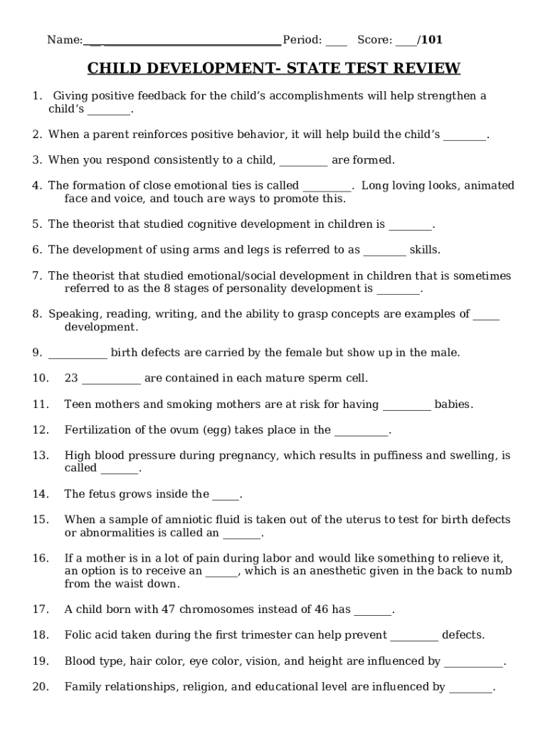 STATE TEST REVIEW 1. Giving positive feedback for the ... Doc Template ...