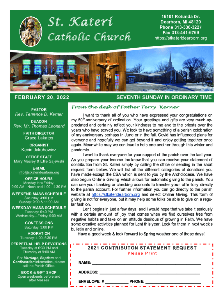 Fillable Online Families of Parishes - Dearborn Fax Email Print - pdfFiller