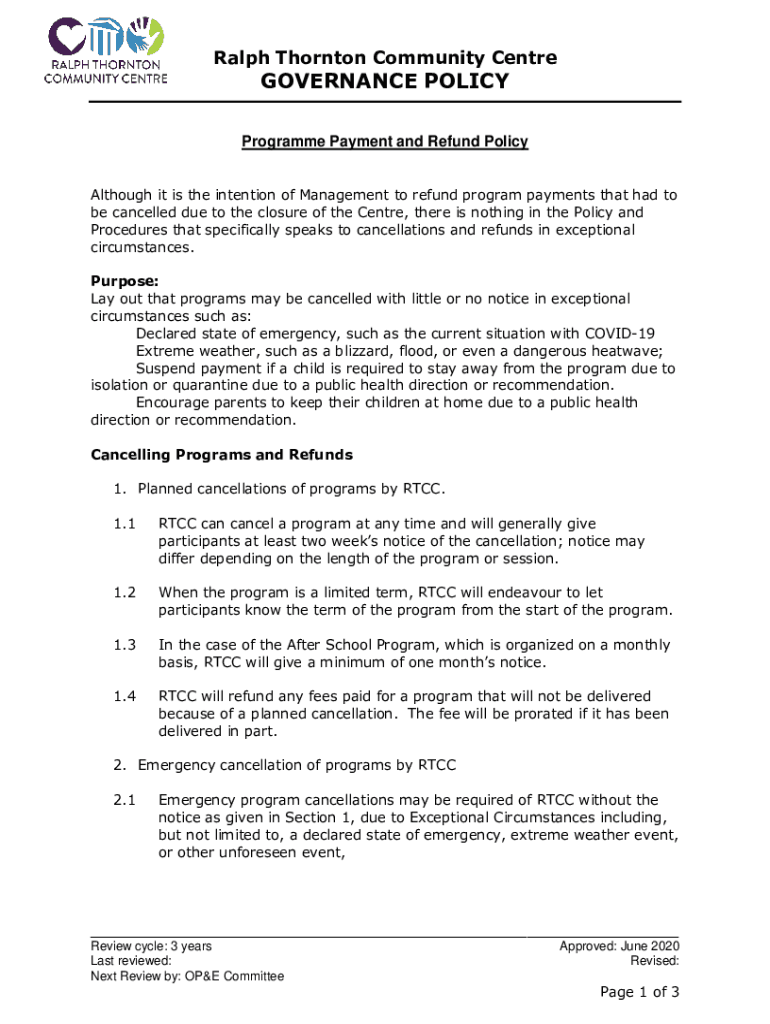 Fillable Online Financial Statements - Ralph Thornton Community Centre ...