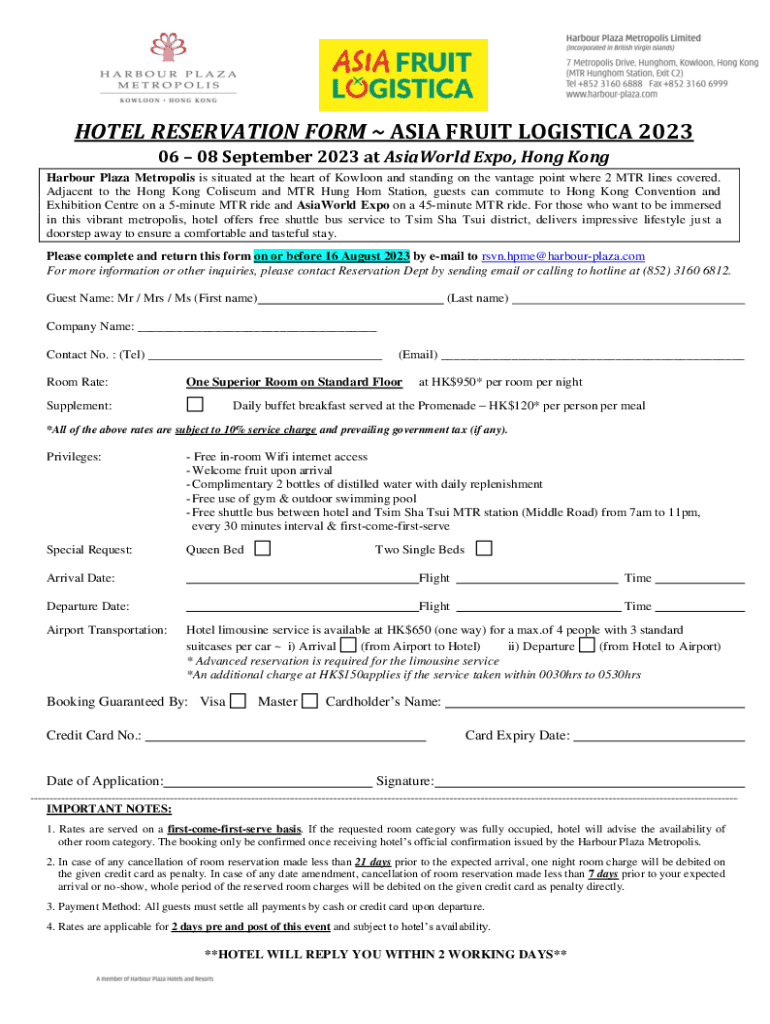 Fillable Online ACCOMMODATION RESERVATION FORM ** ... Fax Email Print - pdfFiller