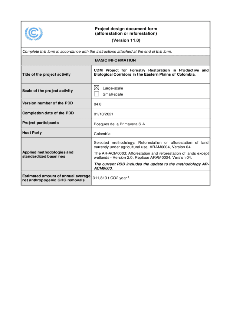 Fillable Online CDM-AR-PDD-FORM. Regulatory Fax Email Print - pdfFiller