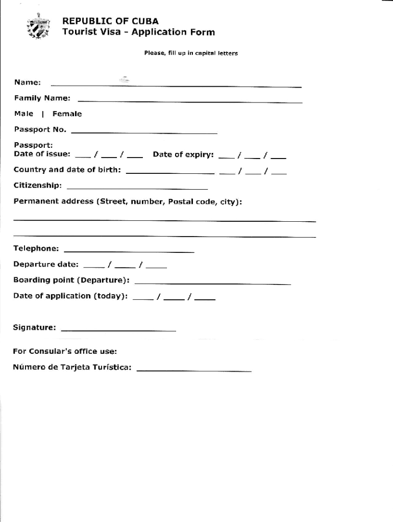 Fillable Online How to Fill Out the Cuba Visa Tourist Card - Tarjeta ...