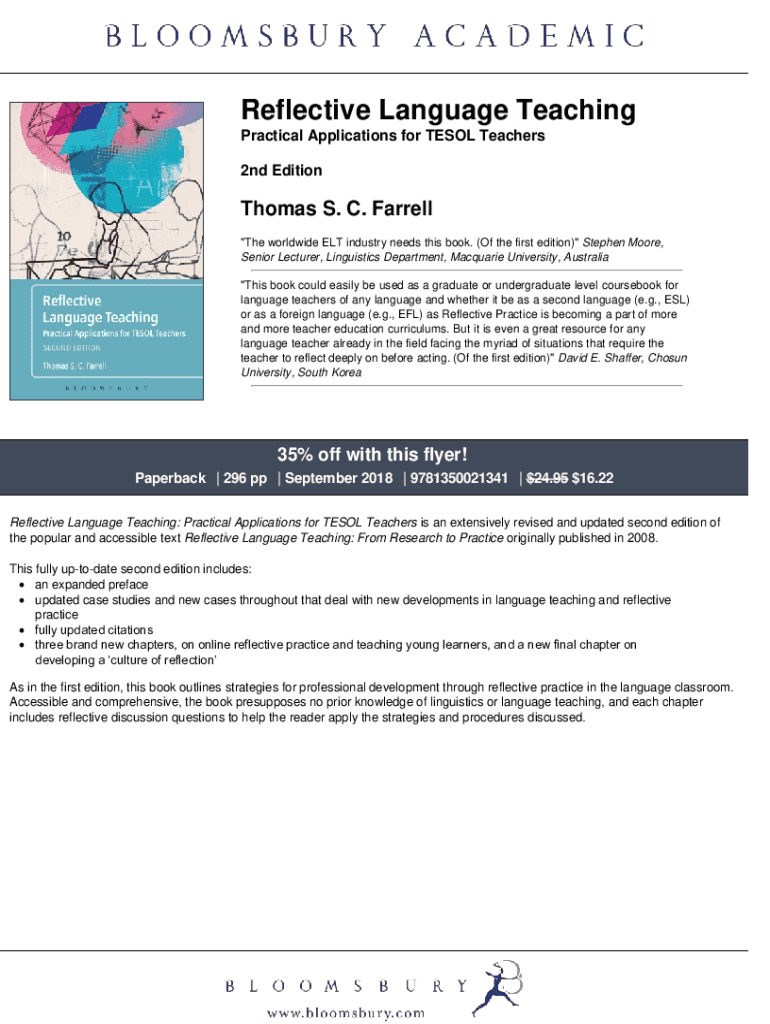 Fillable Online Reflective Language Teaching: Practical Applications ...