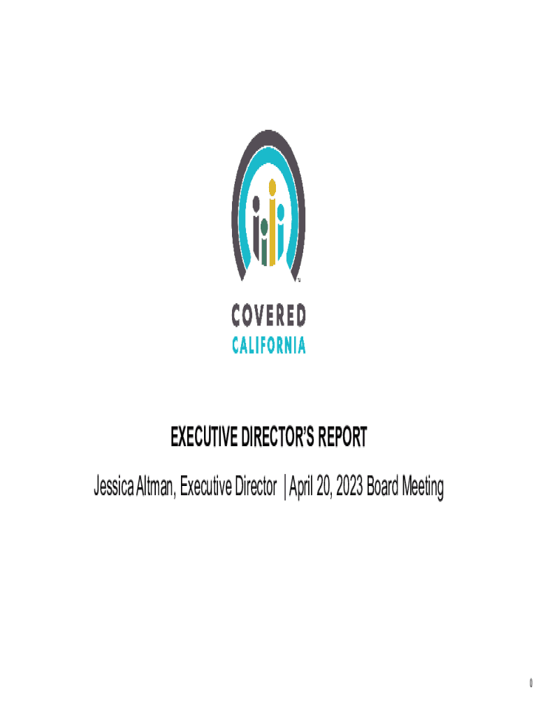 Fillable Online EXECUTIVE DIRECTOR'S REPORT - The Board - Covered ...