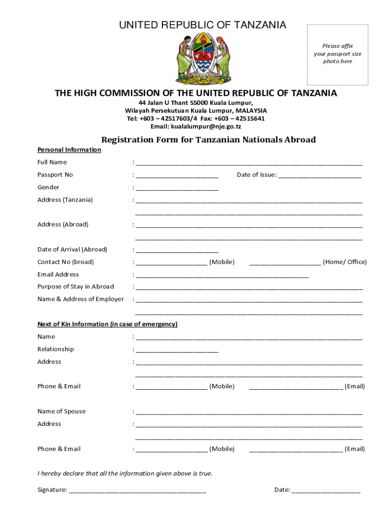 Fillable Online Tanzanian visa on arrival - do you need a passport ...