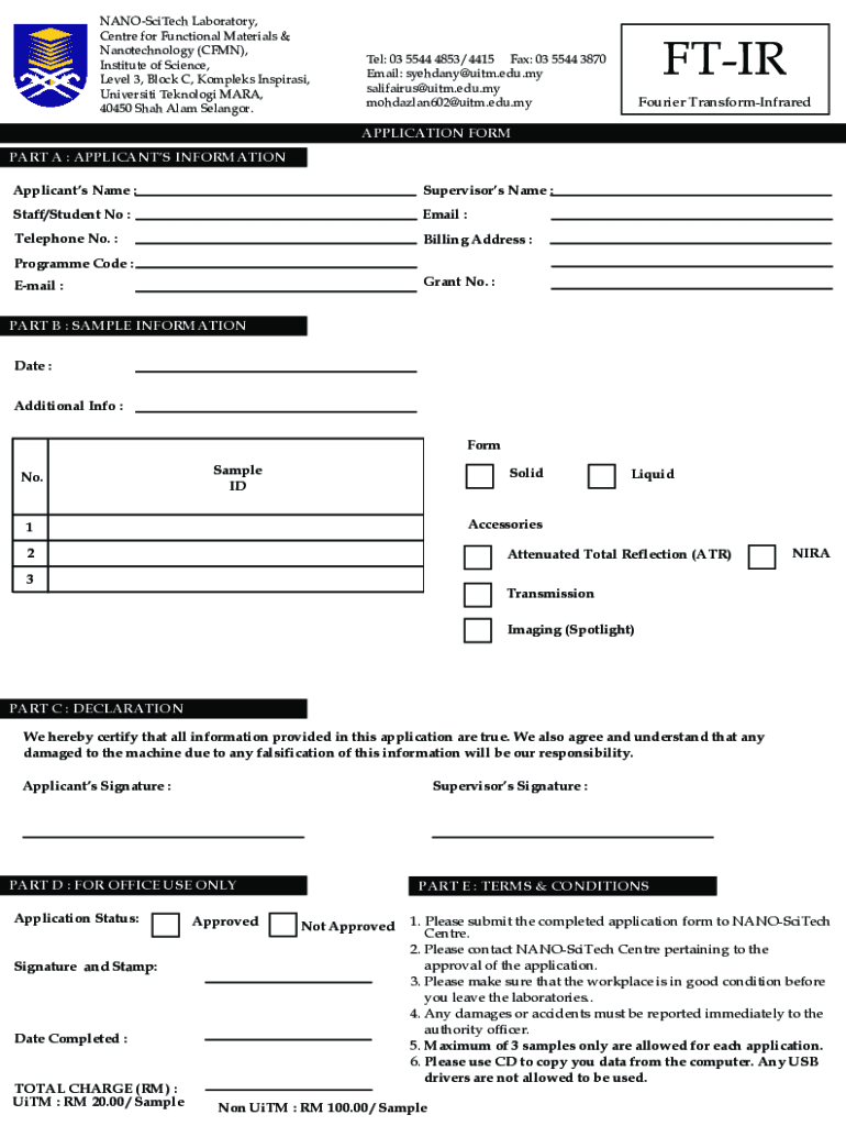 Fillable Online ios uitm edu Form FTIR08122014 Fax Email Print - pdfFiller