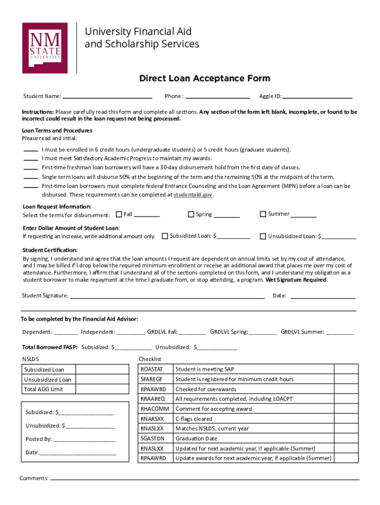 Fillable Online fa nmsu Apply for Aid - Aggie One Stop - Texas A&M ...