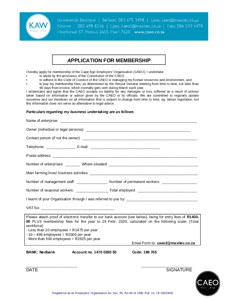 Application for Membership Sample Clauses Doc Template | pdfFiller