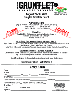 Fillable Online Gauntlet Tournament Entry Form.cdr Fax Email Print ...