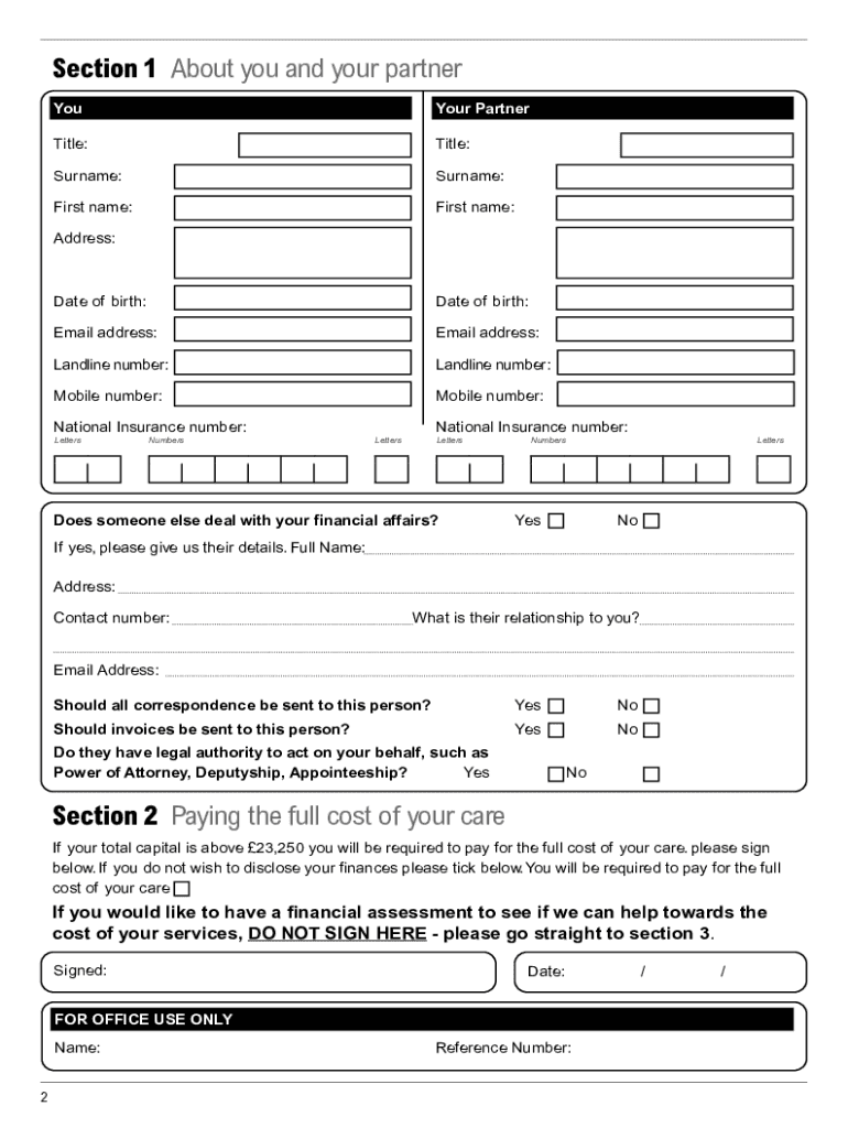 Fillable Online Adult Services Financial Assessment Form Fax Email ...