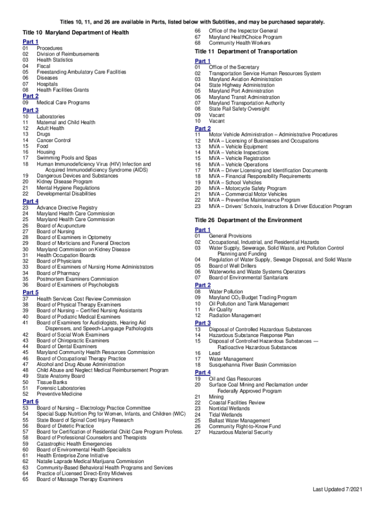 Fillable Online COMAR ORDER FORM Fax Email Print - pdfFiller