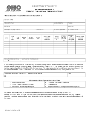 ohio department of public safety - student classroom training ...