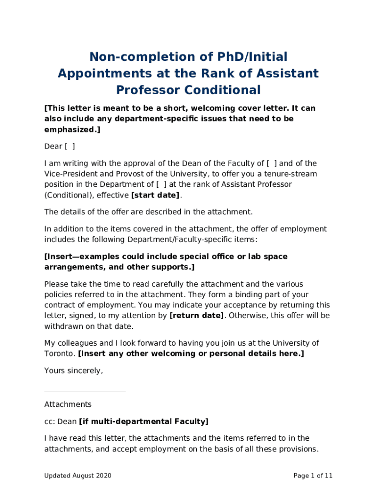 Non-completion of PhD/Initial Appointments at the Rank of ... Doc ...