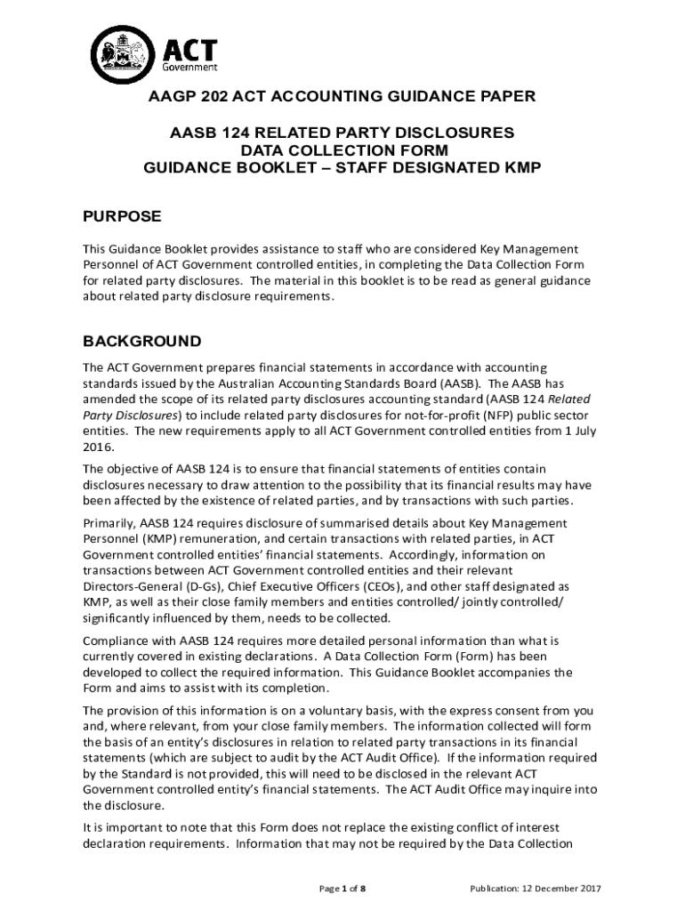 Fillable Online AAGP 202 - ACT Accounting Guidance Paper on KMP - Data ...