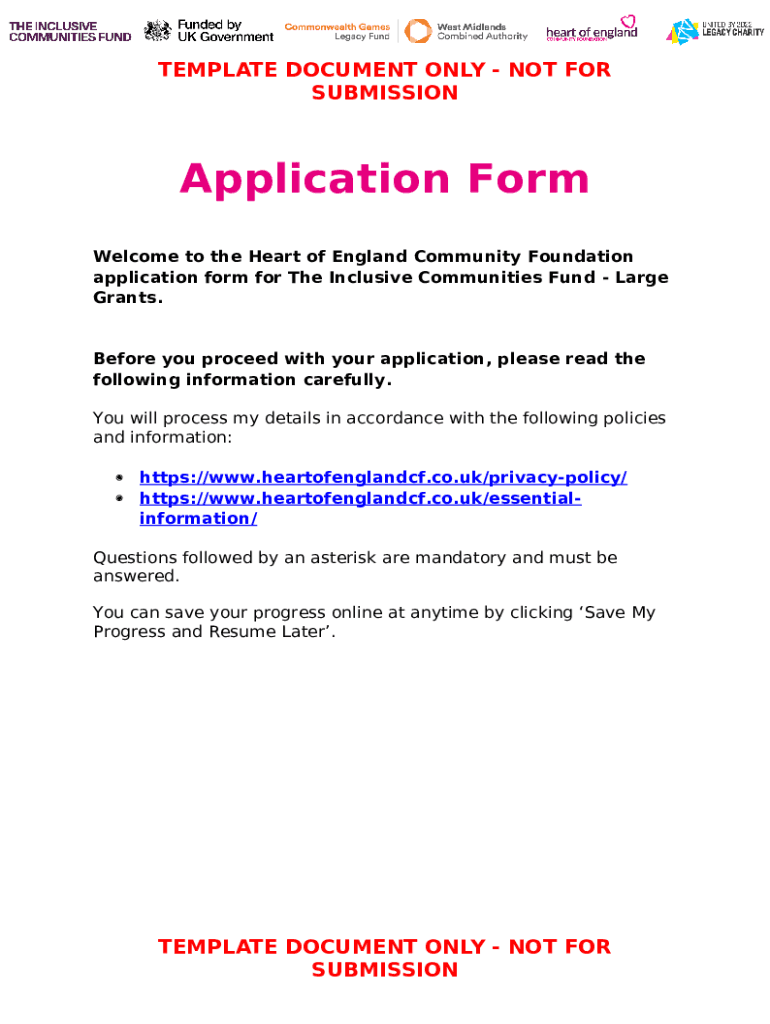 Resilient & Inclusive Communities Fund Application Doc Template | pdfFiller