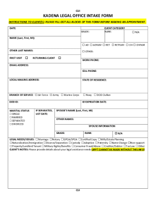Fillable Online How to create the perfect law firm client intake form ...
