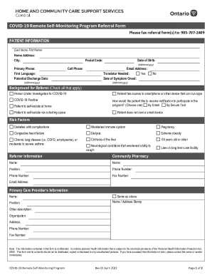 Fillable Online Remote Patient Monitoring Form Fax Email Print - pdfFiller