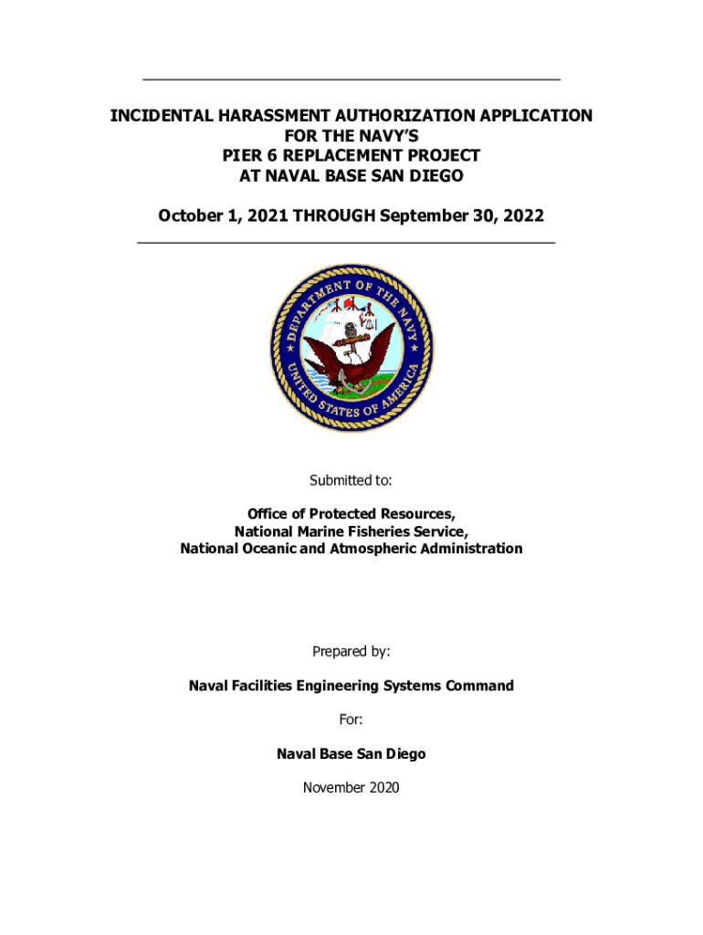 Fillable Online Incidental Take Authorization: Naval Base San Diego ...