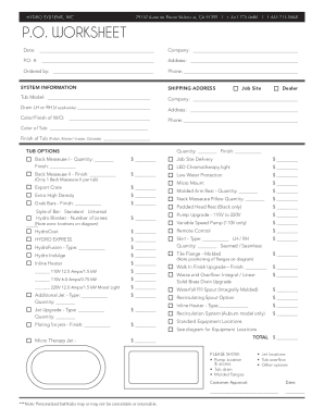 Fillable Online P.O. WORKSHEET Fax Email Print - pdfFiller