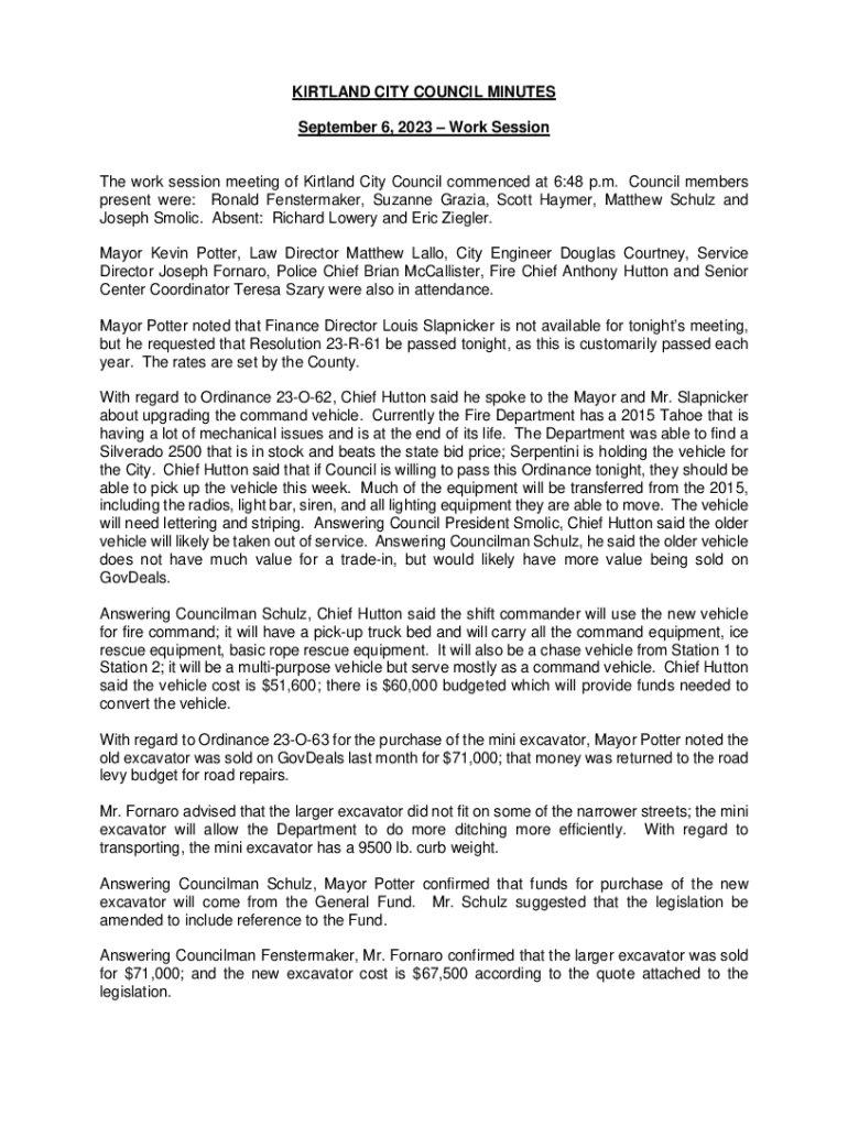 Fillable Online present were: Ronald Fenstermaker, Suzanne Grazia ...