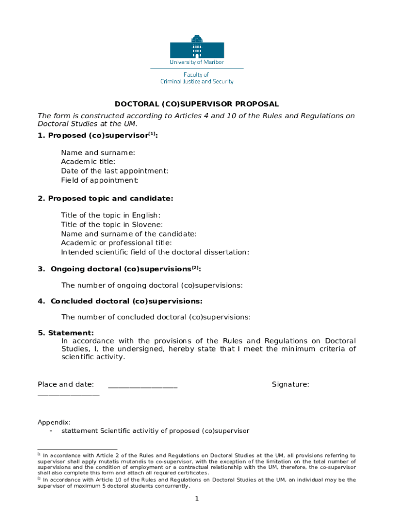 APPLICATION PROCEDURE FOR THESIS CO- ... Doc Template | pdfFiller