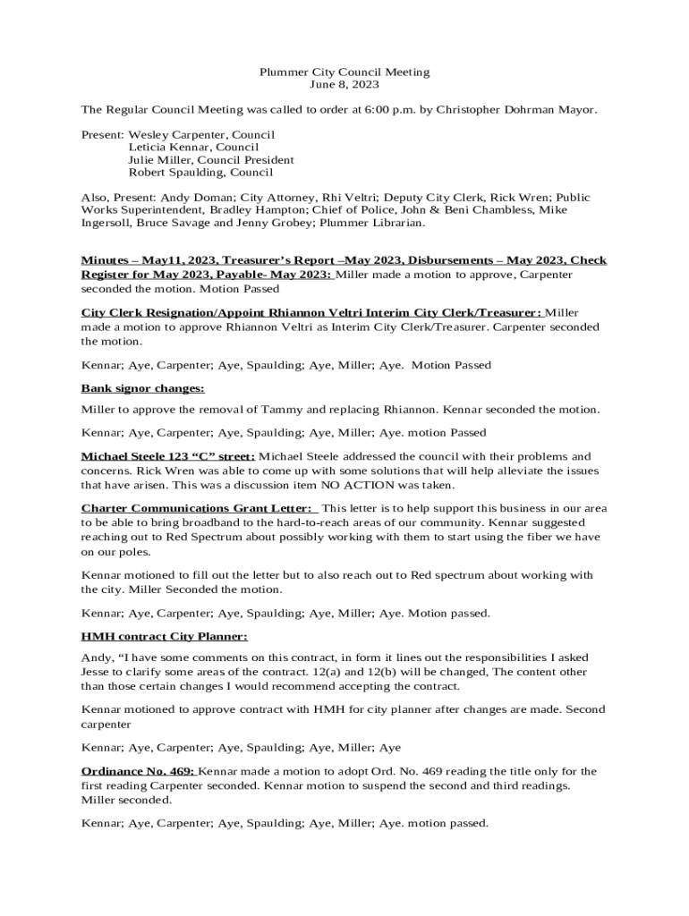 Plummer, Idaho Doc Template | pdfFiller