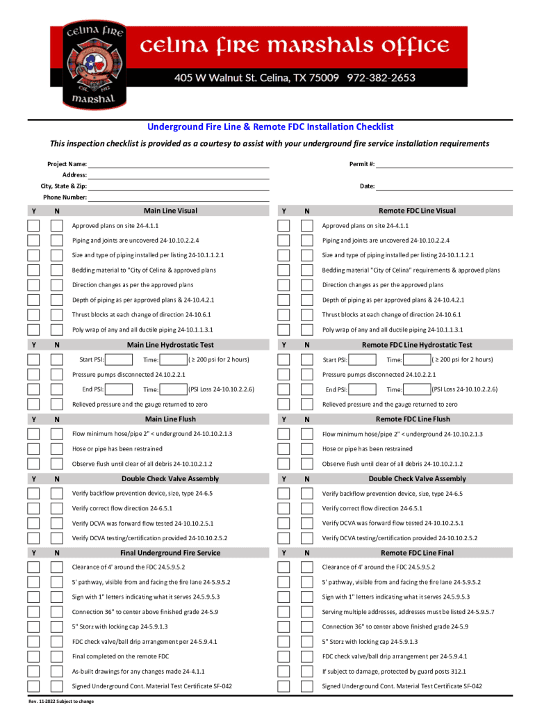 Fillable Online Building Department Inspection Checklist Discipline ...