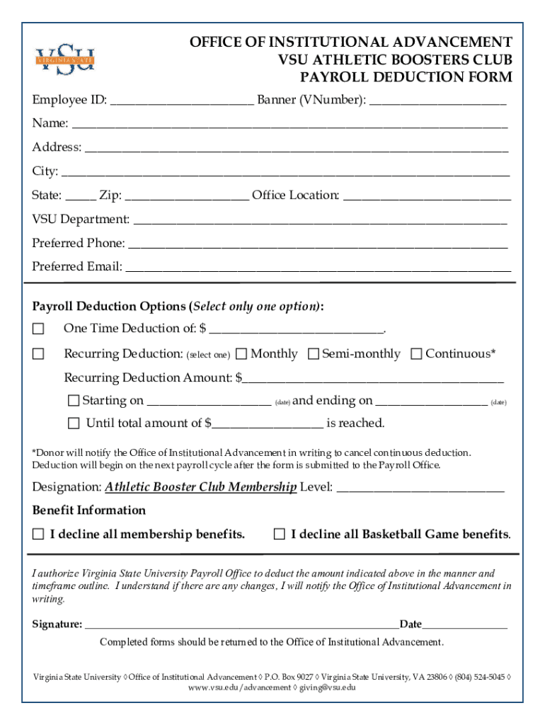 Fillable Online Athletic Booster Giving Forms Fax Email Print - pdfFiller