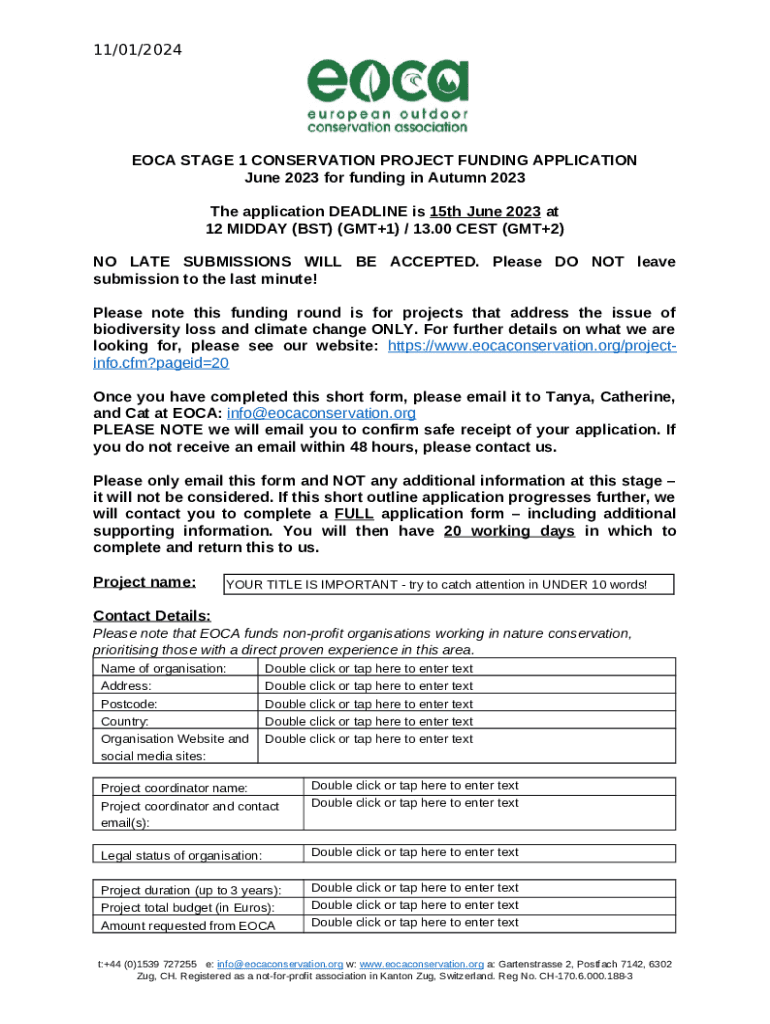 EOCA Conservation Project Funding beneficial to the Local ... Doc ...