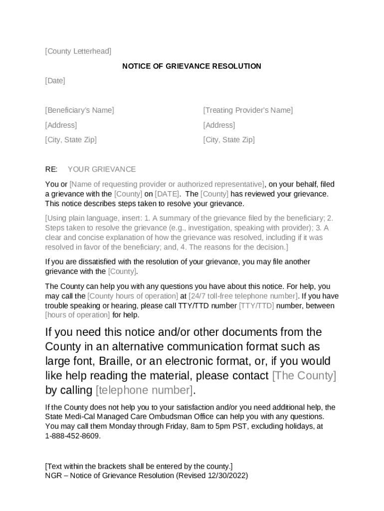 Internal Grievance Authorized Representative Doc Template | pdfFiller