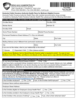 Fillable Online Form 6200 - PY2023 Medicare-Eligible Enrollment Form ...