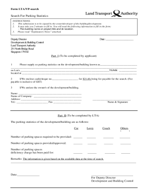 Fillable Online FORM LTA-VP-search - Singapore Fax Email Print - pdfFiller