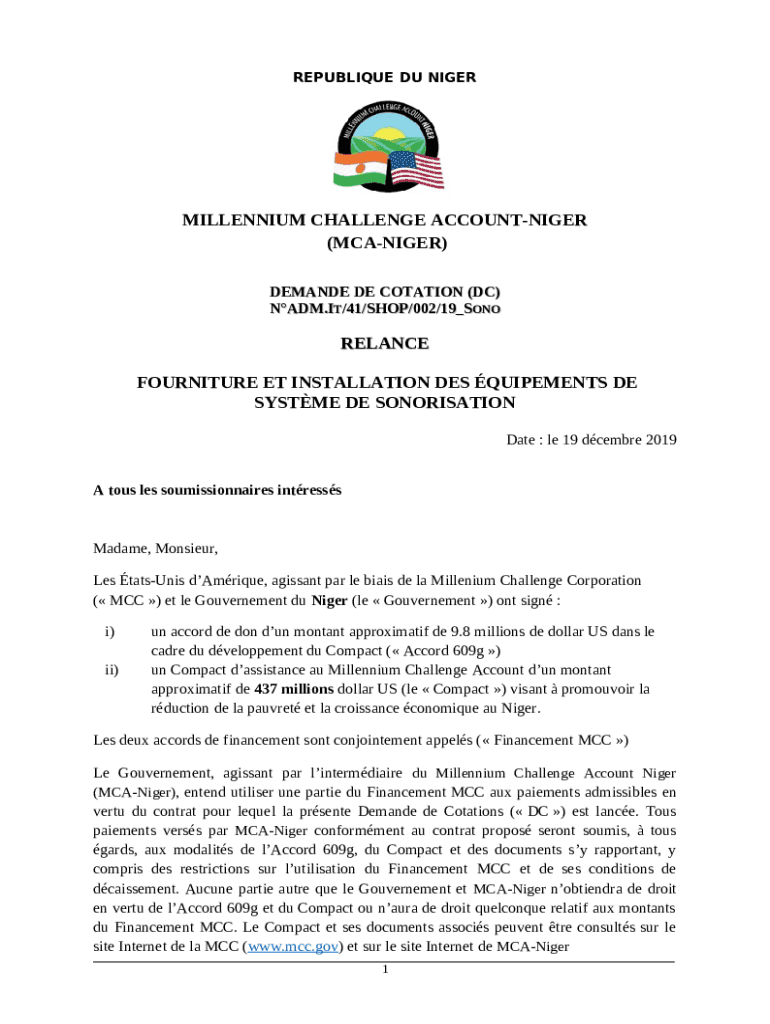 Financial Audit of MCC Resources Managed by the MCA ... Doc Template | pdfFiller