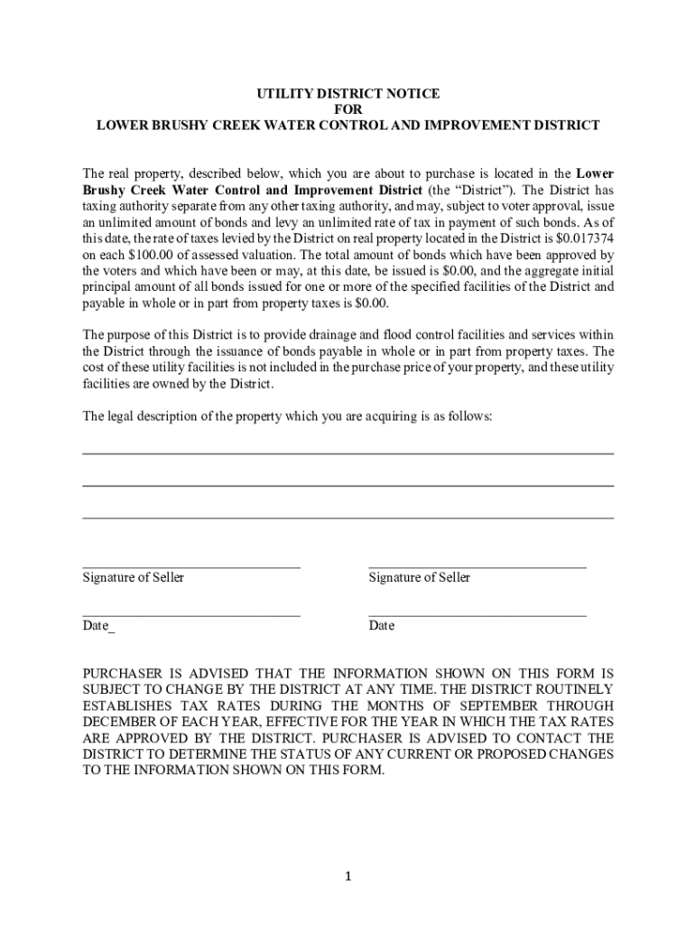 Fillable Online notice to purchaser of special taxing or assessment ...