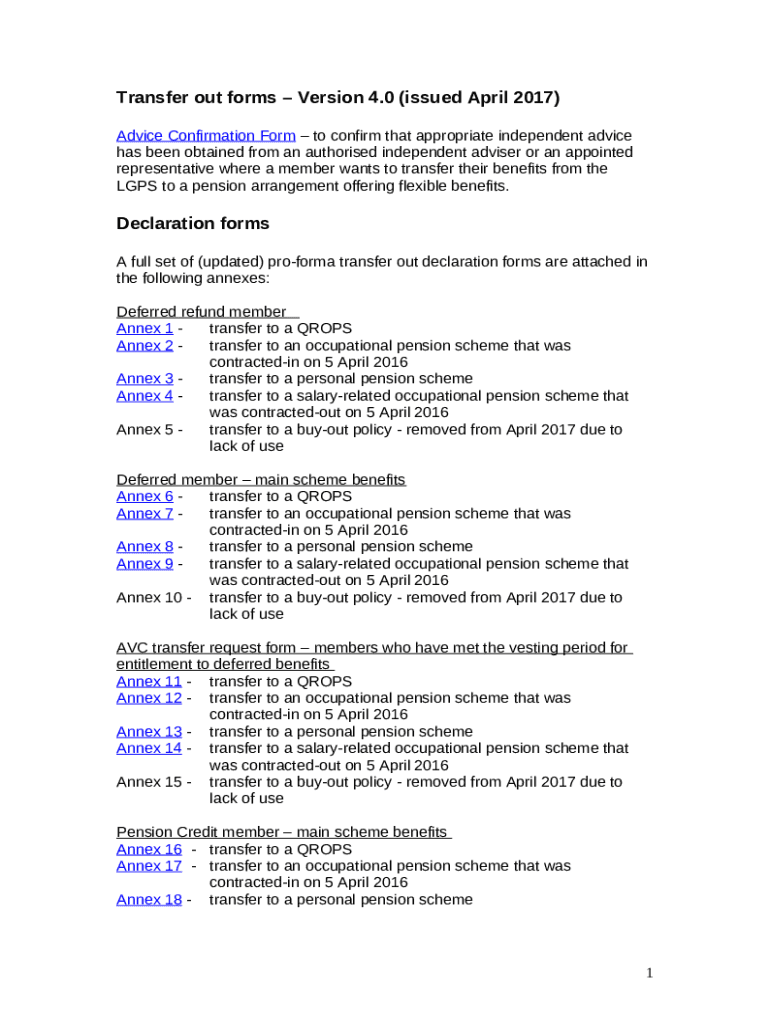 Pension Credit Member's AVC Transfer Request Doc Template | pdfFiller