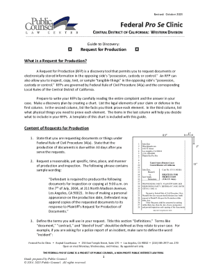 Fillable Online Discovery: Request for Production of Documents and ...
