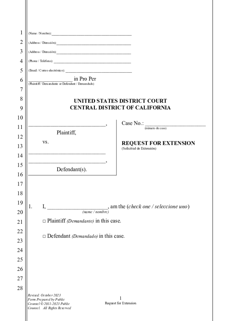 Completable En línea Request to Proceed in Forma Pauperis with ...