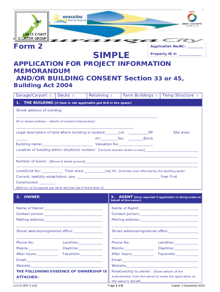 2 SIMPLE APPLICATION FOR PROJECT INATION ... Doc Template | pdfFiller