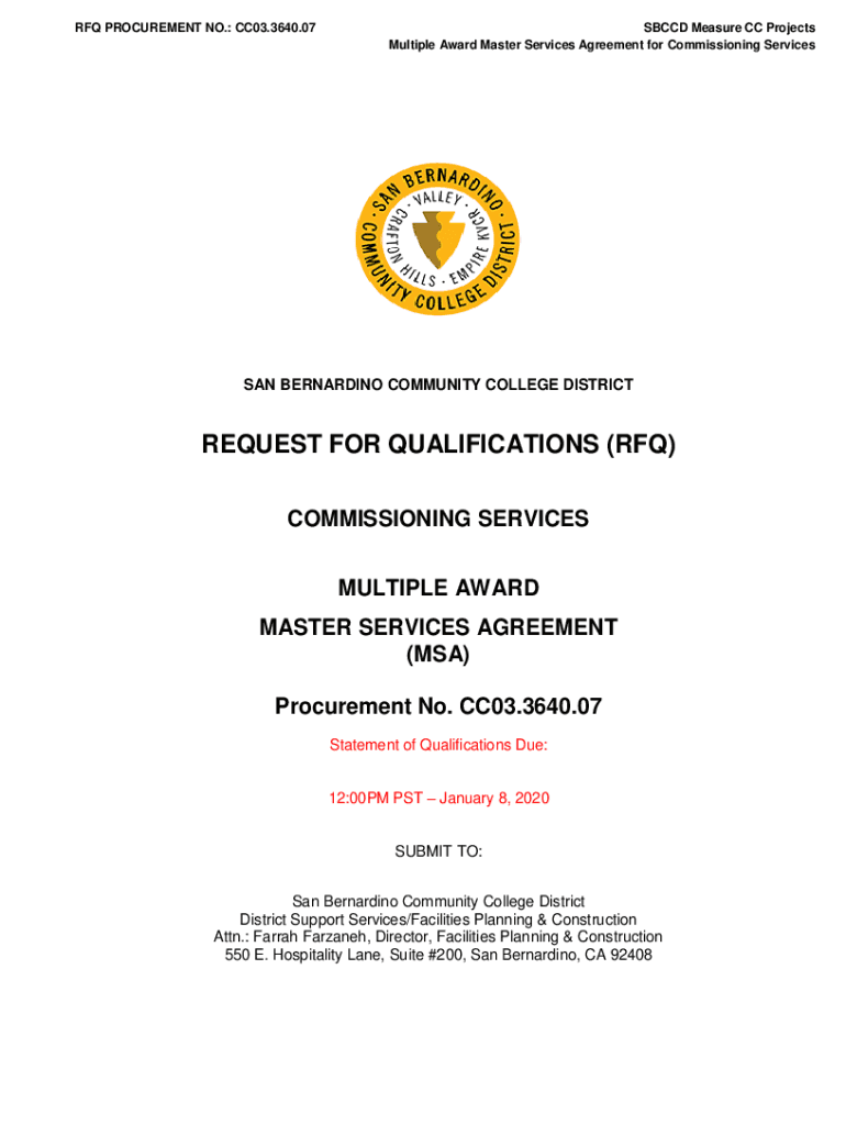 Fillable Online RFQ Cost Estimating Services CC03 ... Fax Email Print - pdfFiller