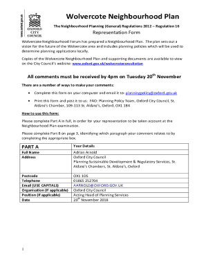 Fillable Online Wolvercote Neighbourhood Plan Fax Email Print - pdfFiller